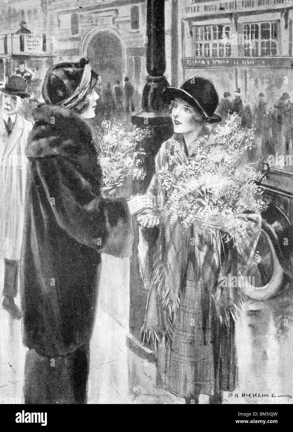 Two women talking one Black and White Stock Photos & Images - Alamy