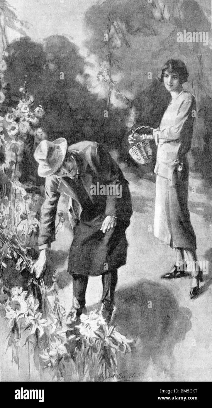 Garden lady Black and White Stock Photos & Images - Alamy