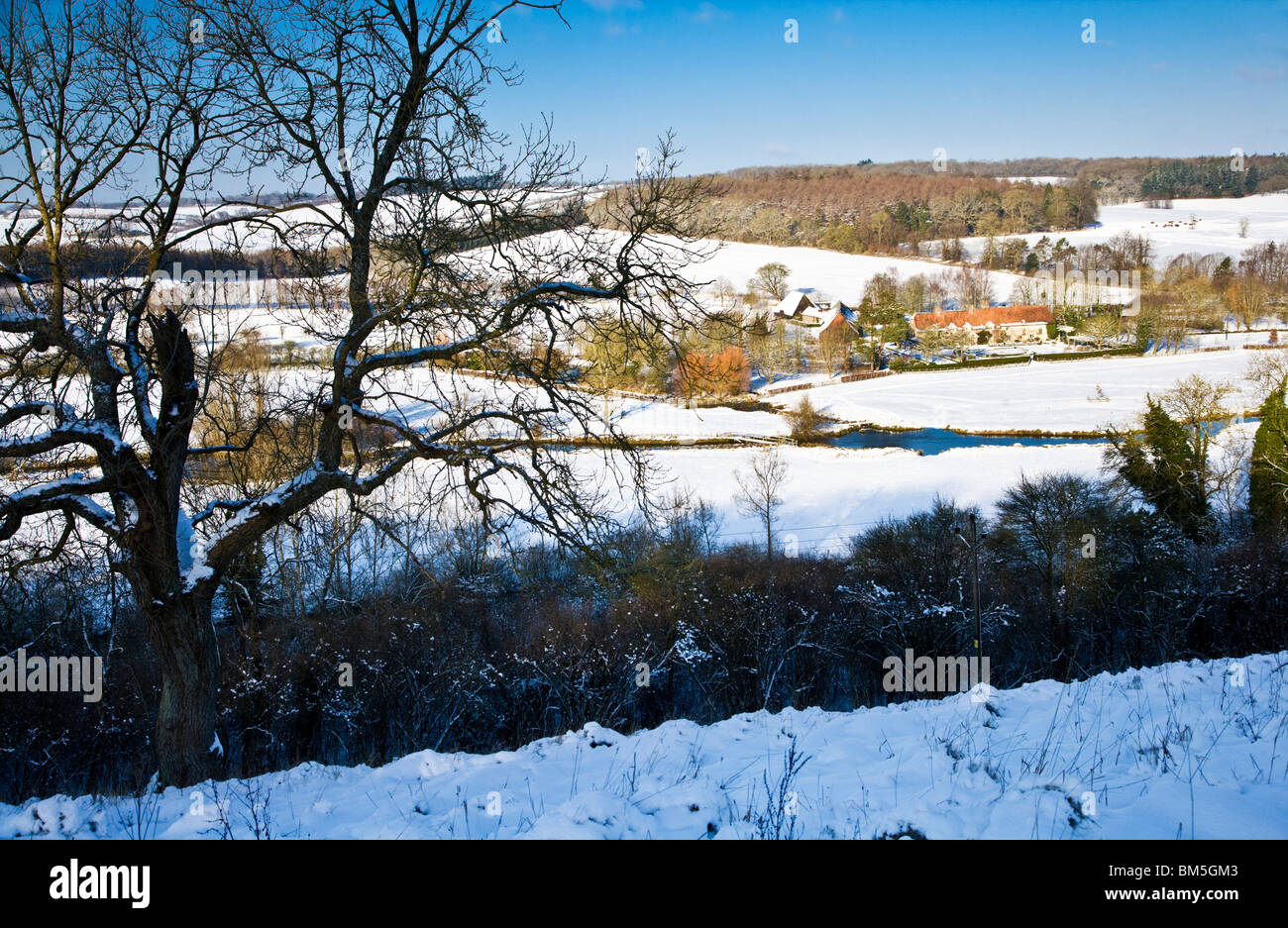 Winter landscape with farmhouse hi-res stock photography and images - Alamy