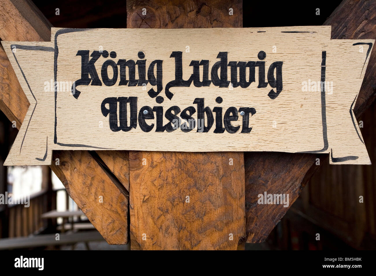 König Ludwig Weissbier sign at Schloss Kaltenberg in Bavaria, Germany ...