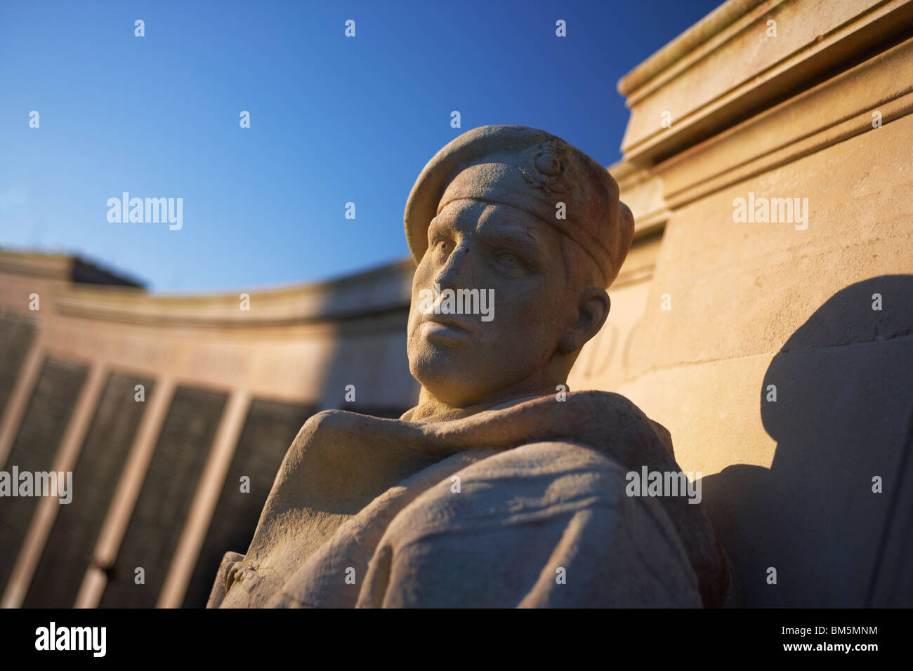 Royal Marine Commando statue at the war memorial on Plymouth Hoe Devon ...
