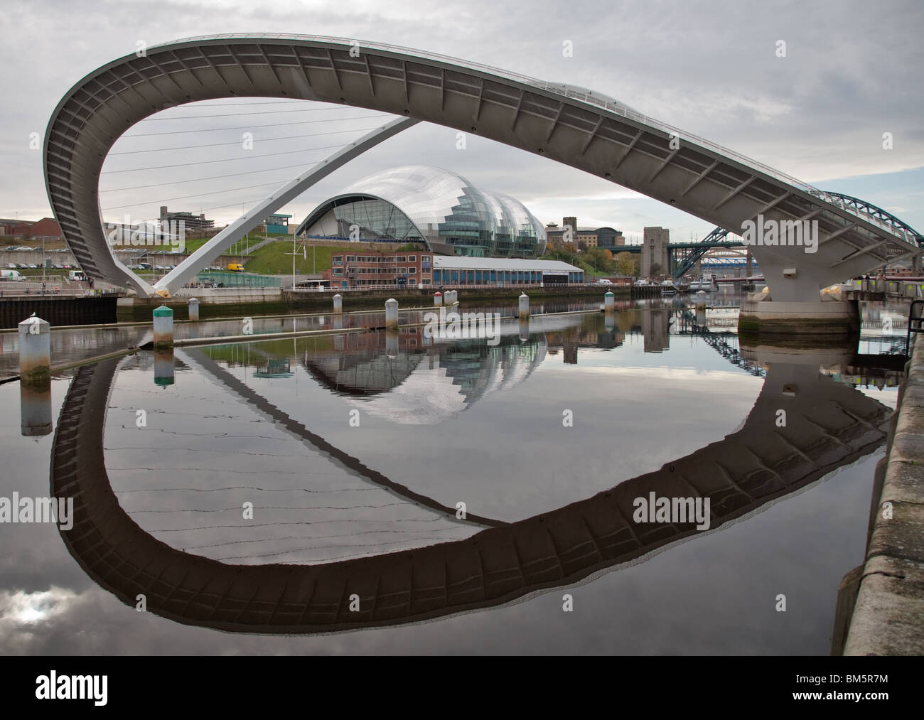 Millennium Bridge on river Tyne Gateshead Winking Eye razed with ...