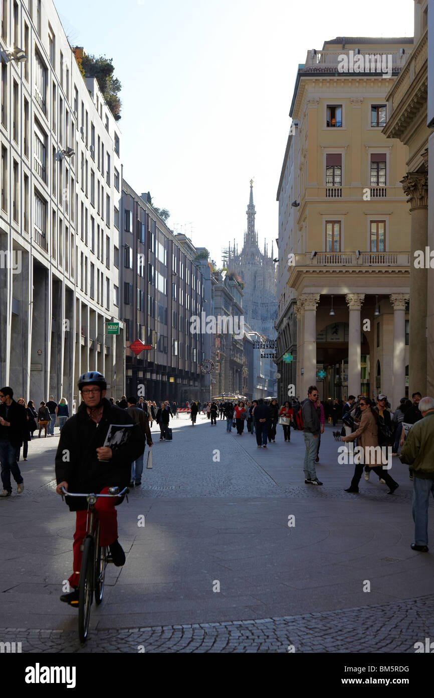 Typical street in Milan, Italy Stock Photo - Alamy
