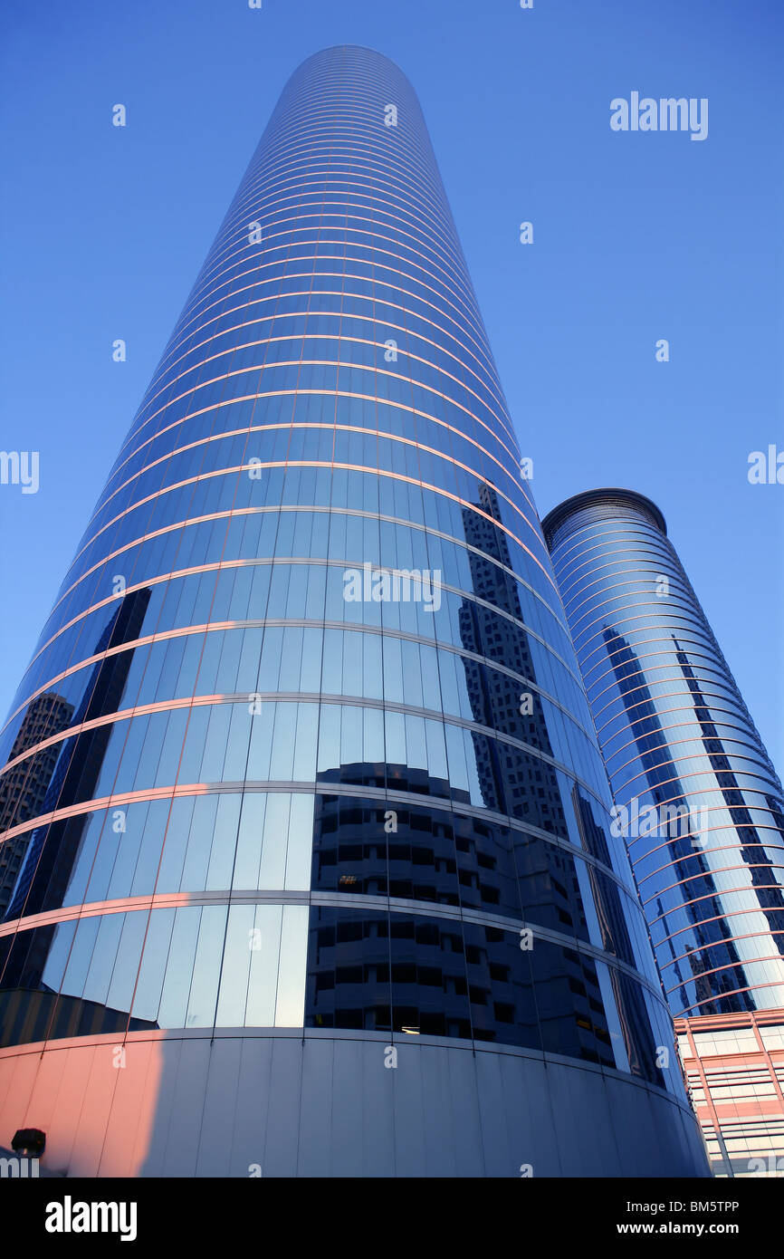 Houston Texas blue buildings skyscraper city urban view Stock Photo - Alamy