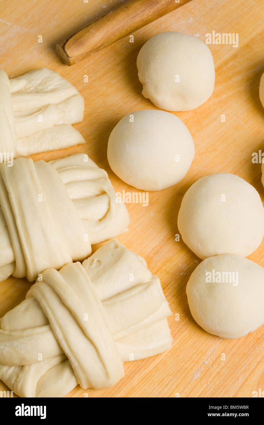 Home made dough for Chinese mantou Stock Photo - Alamy
