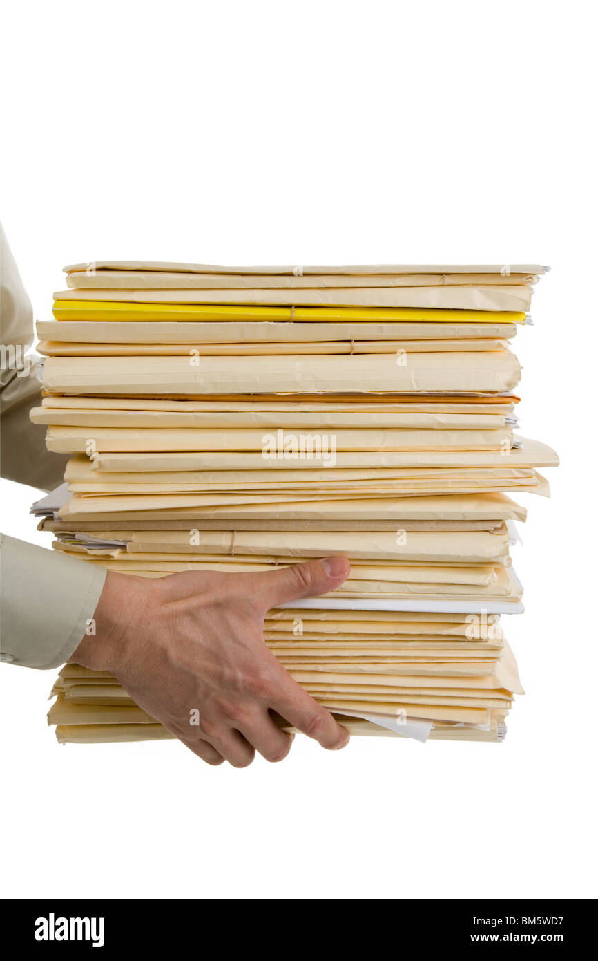 File Stack, file folder with white background Stock Photo - Alamy