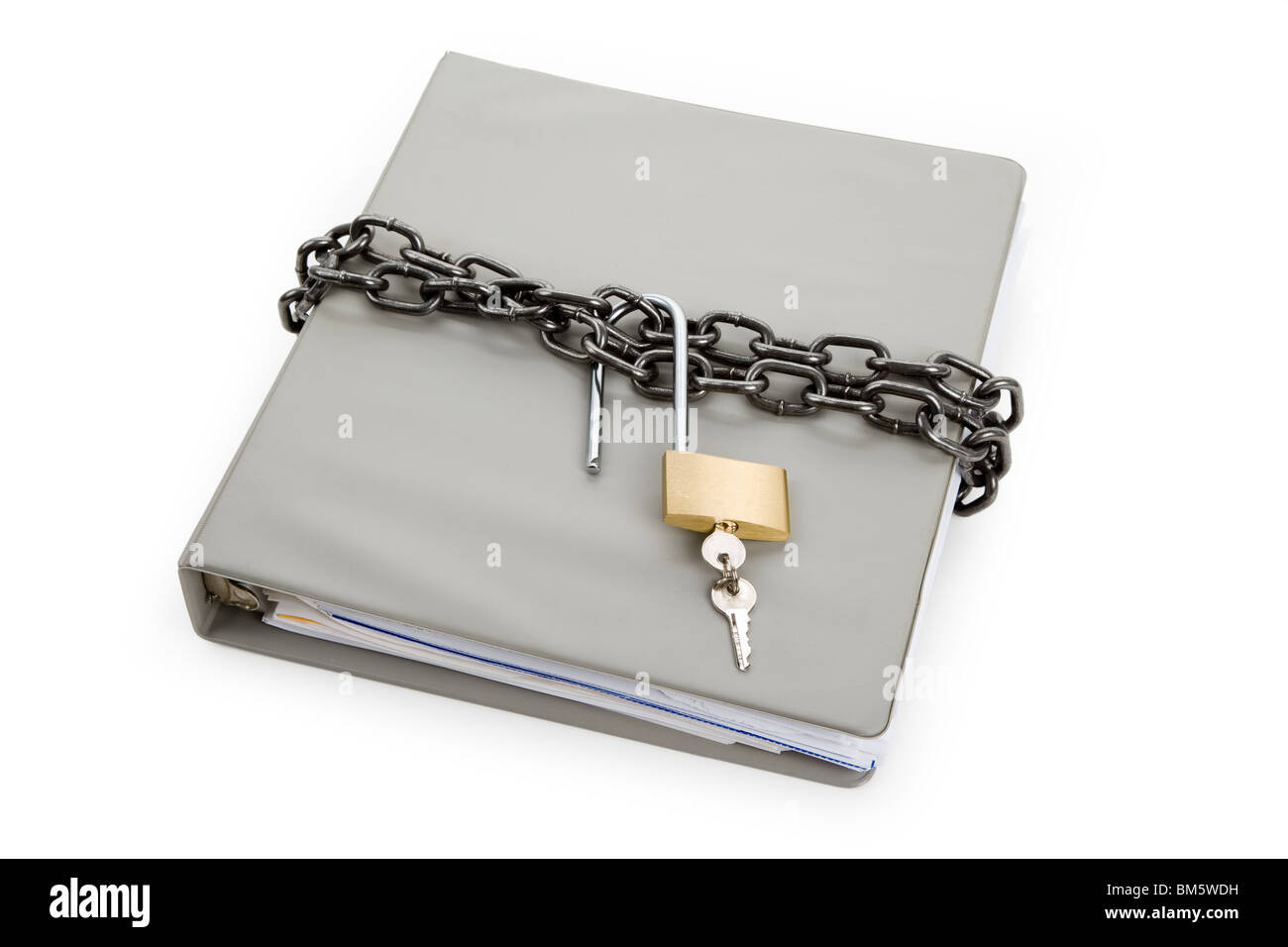 Lock and file folder, concept of Confidential Document Stock Photo - Alamy
