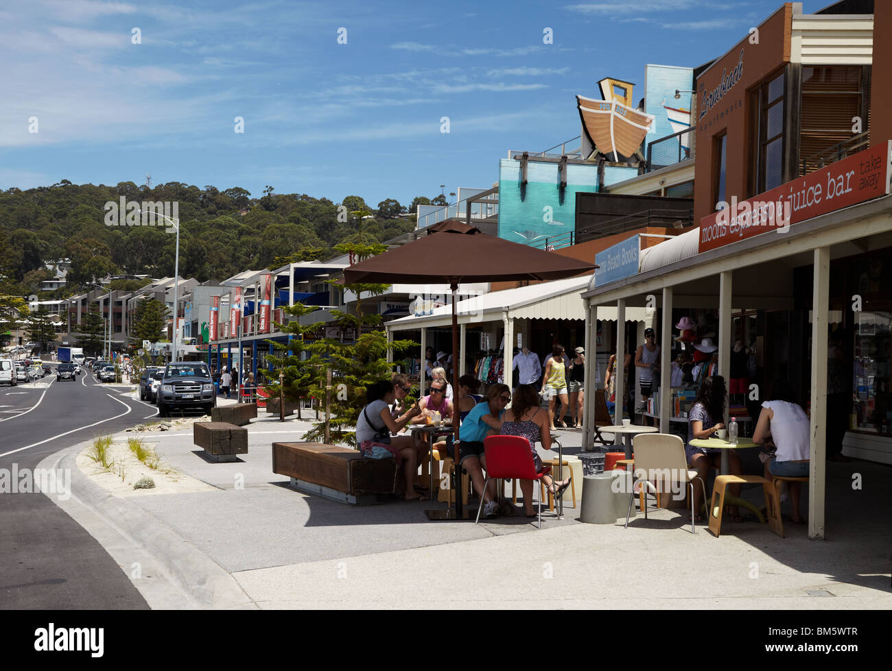 The main street, Lorne, Great Ocean Road, Victoria, Australia Stock ...
