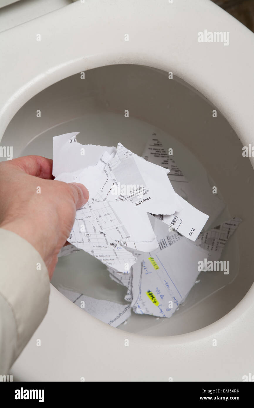 Toilet, document, Concept of top secret Stock Photo - Alamy