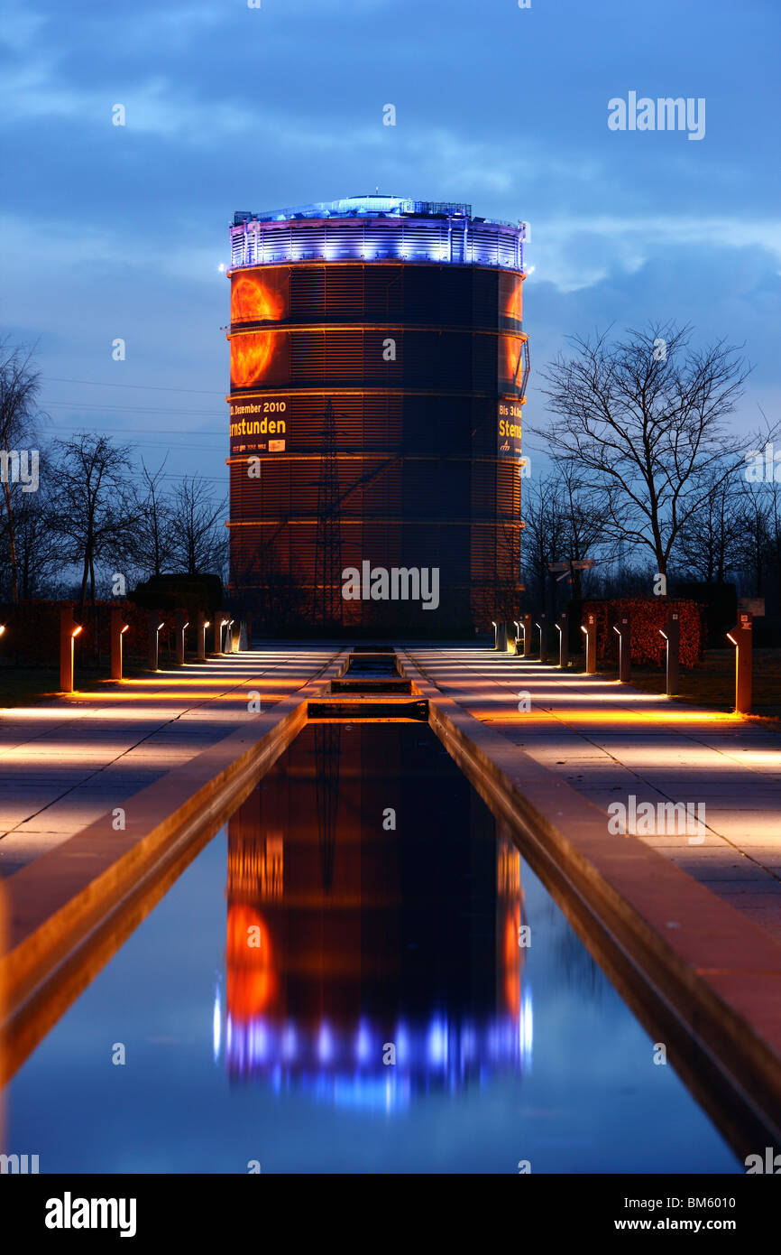 The Gasometer, a former gas tank, 100 meters high. Museum and ...