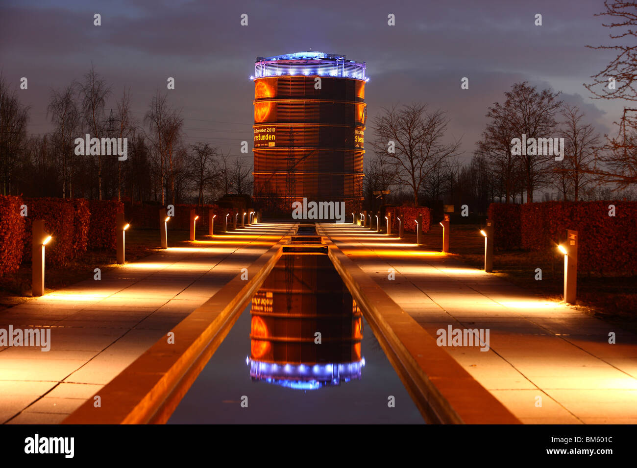 The Gasometer, a former gas tank, 100 meters high. Museum and ...