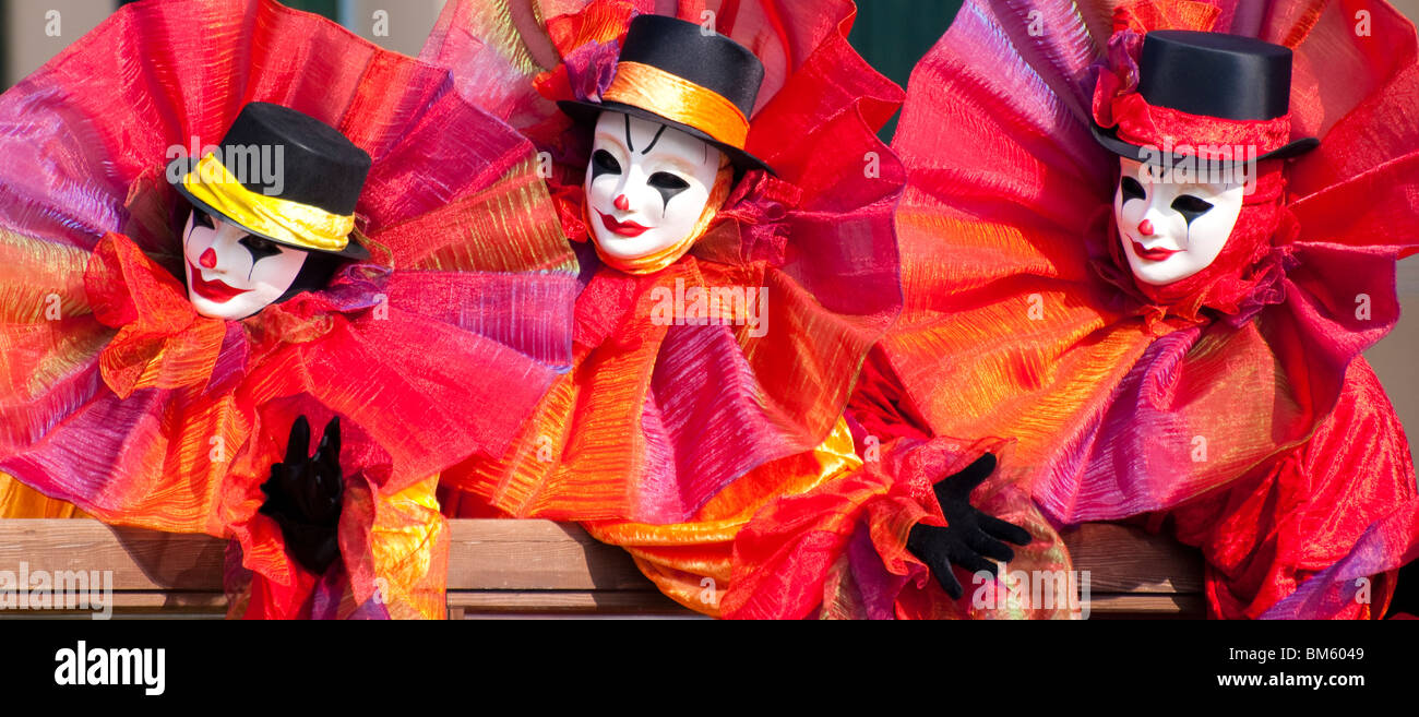 Three Clowns at the Venice Carnival, Italy Stock Photo - Alamy