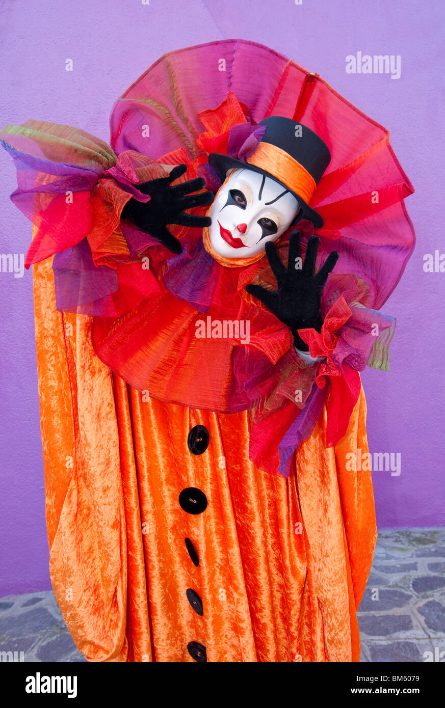 Clown at Venice Carnival, Italy Stock Photo - Alamy