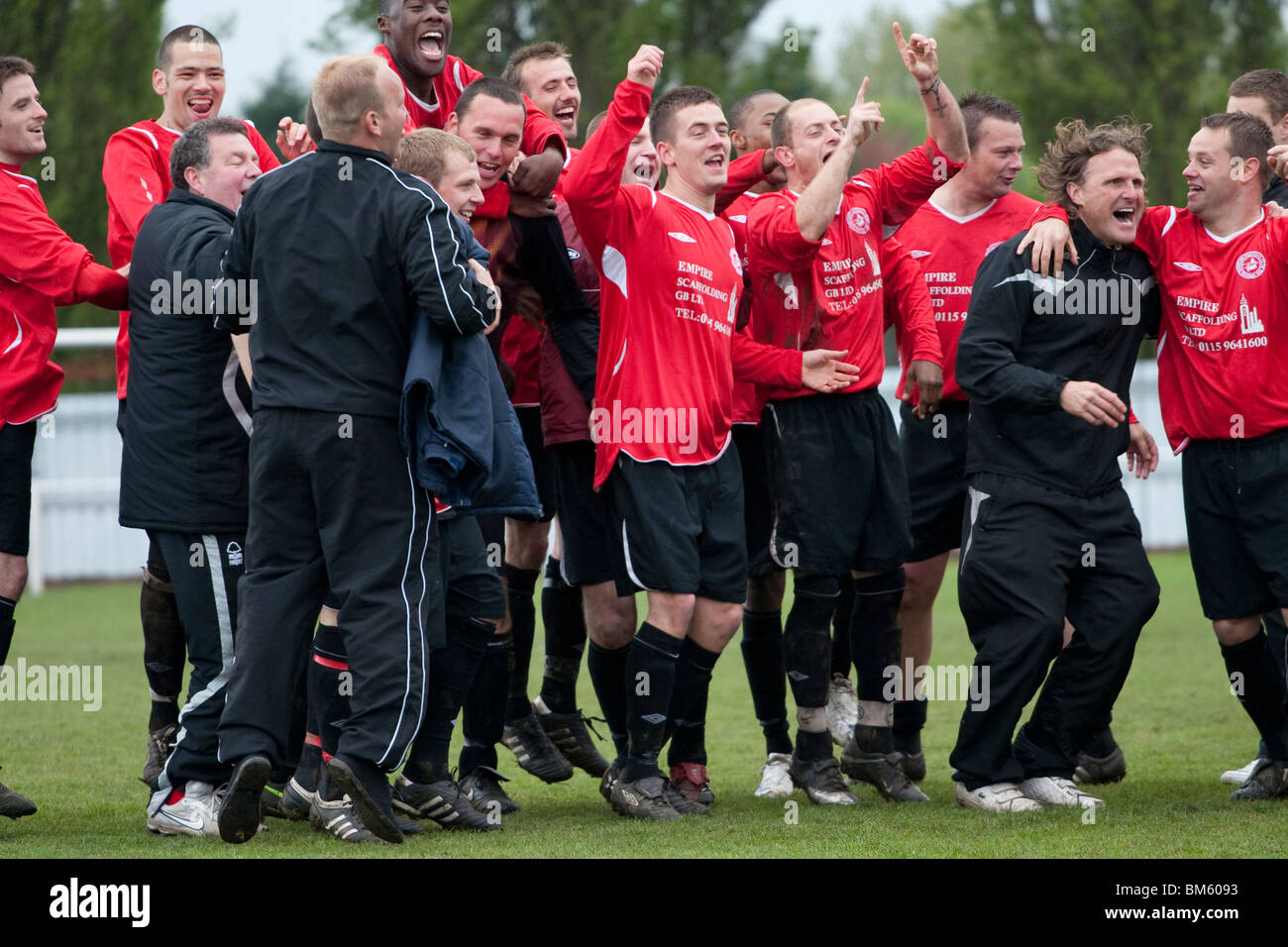 Sport football celebrating trophy medal hi-res stock photography and ...