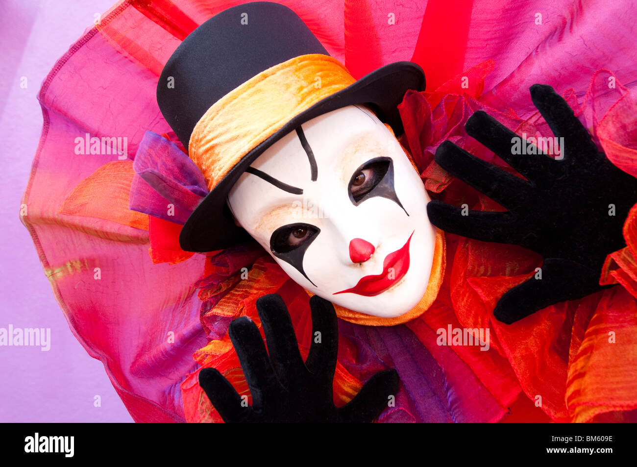 Clown at Venice Carnival, Italy Stock Photo - Alamy