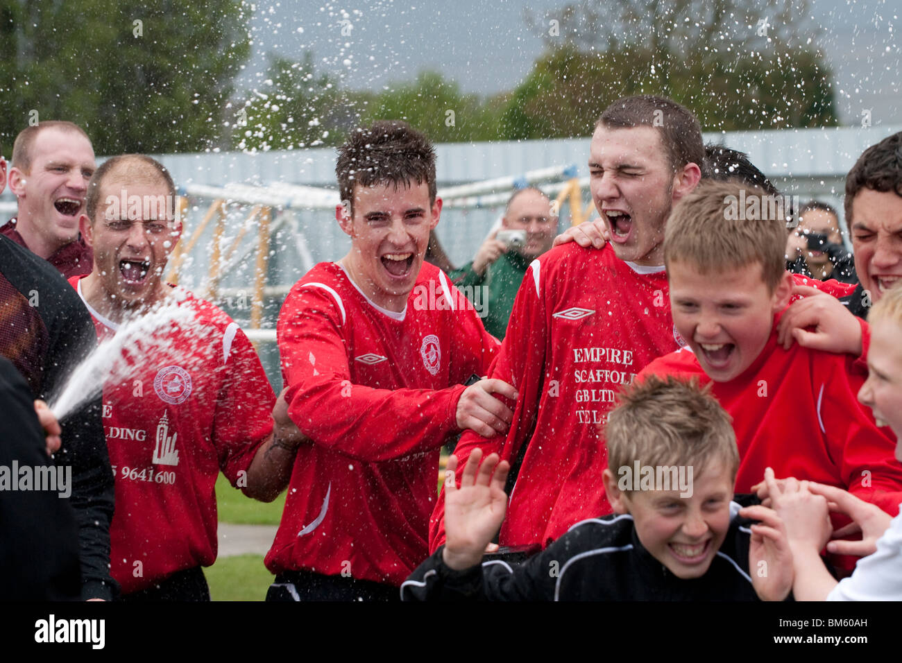 Local football team Dunkirk FC celebrate winning the league title Stock ...