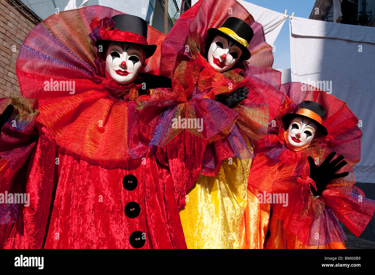 Three Clowns at the Venice Carnival, Italy Stock Photo - Alamy