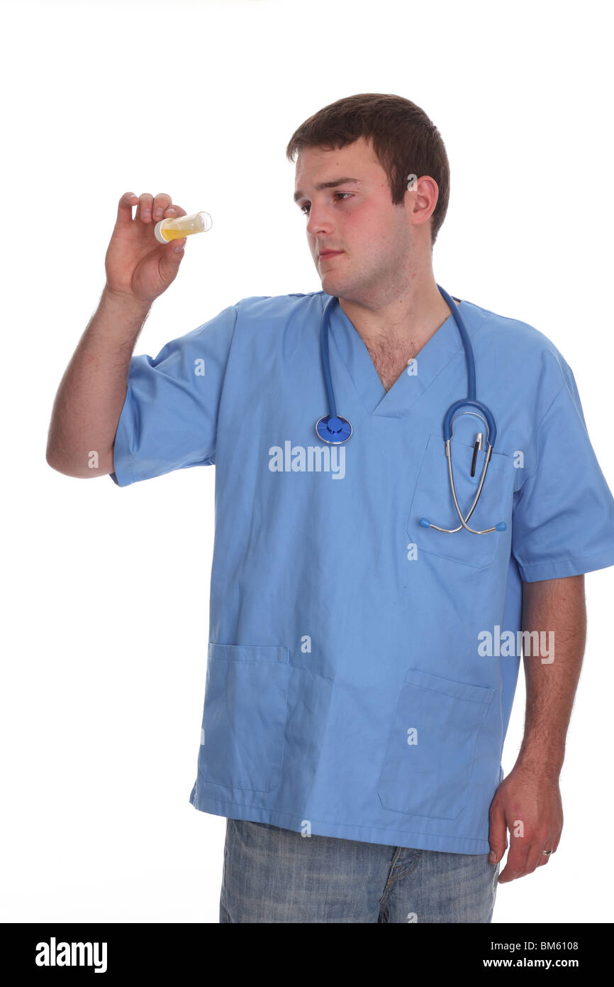 May 2010 - Young male model in medical scrubs as a male nurse Stock ...