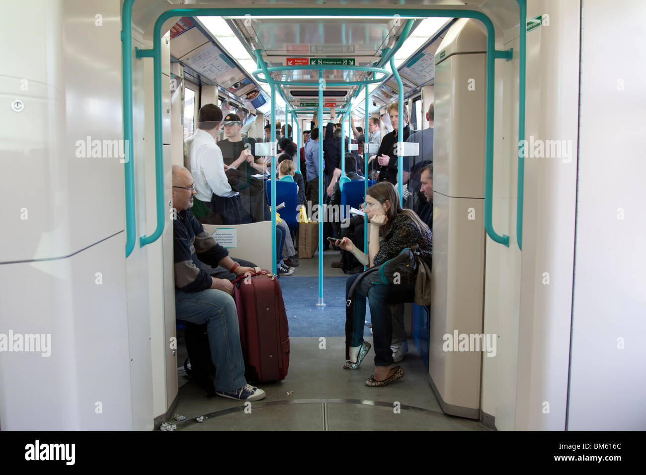 Docklands Light Railway (DLR) Train interior London Stock Photo - Alamy