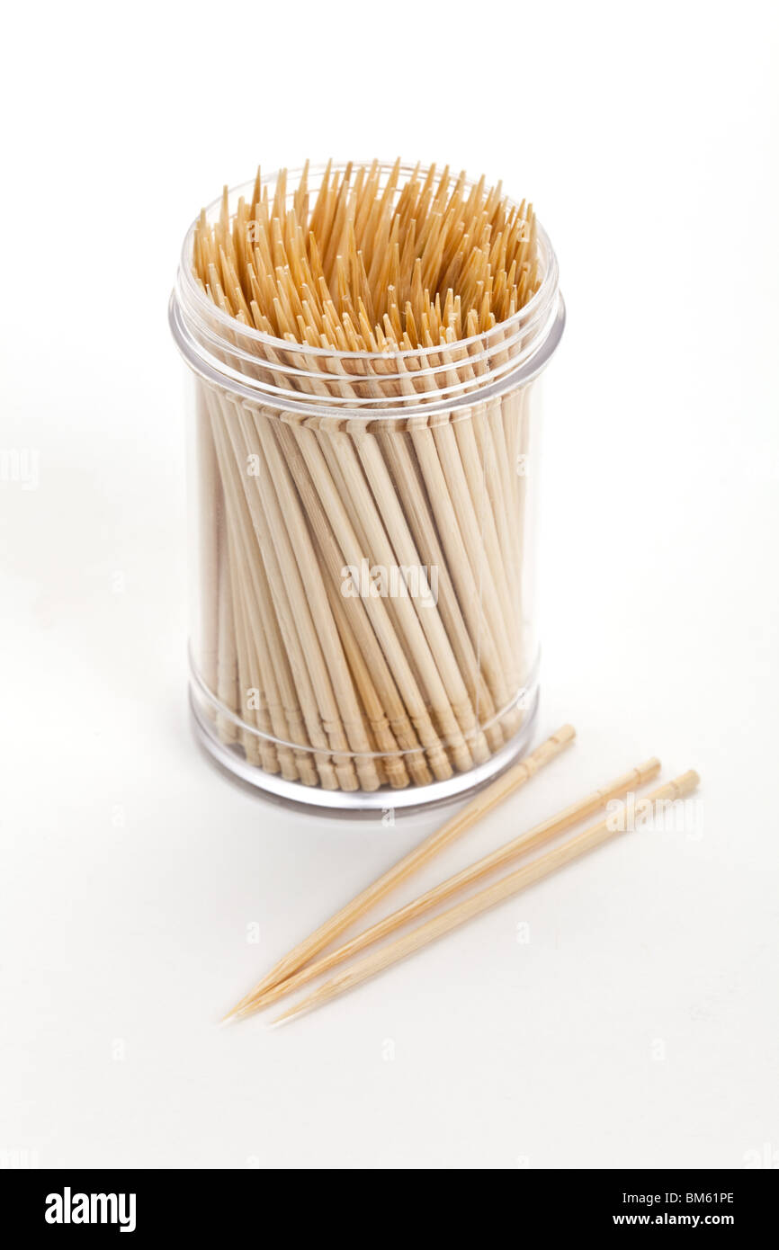 Toothpicks with white background close up shot Stock Photo - Alamy