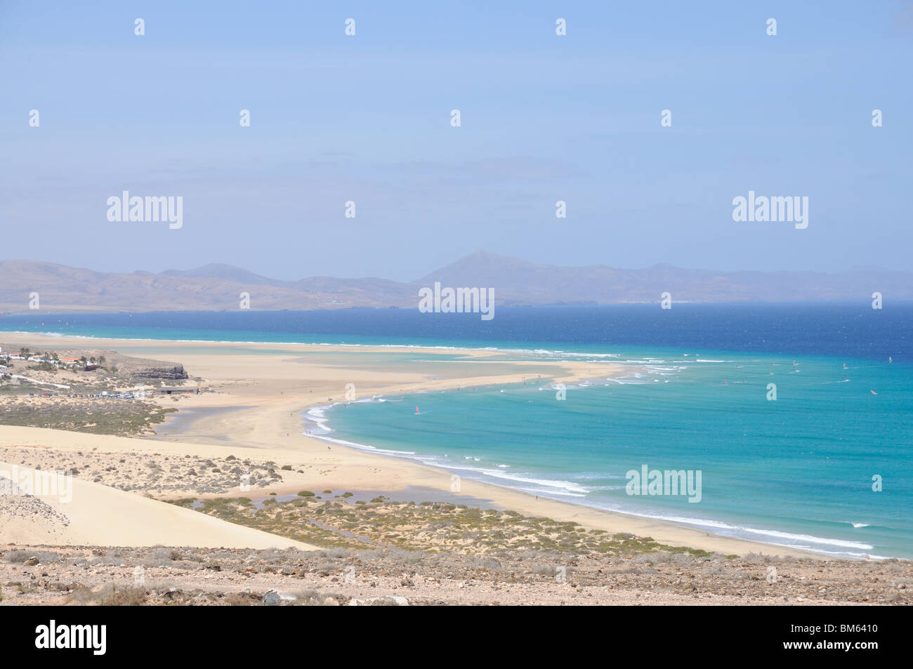 Beach Playa de Sotavento on Canary Island Fuerteventura, Spain Stock ...