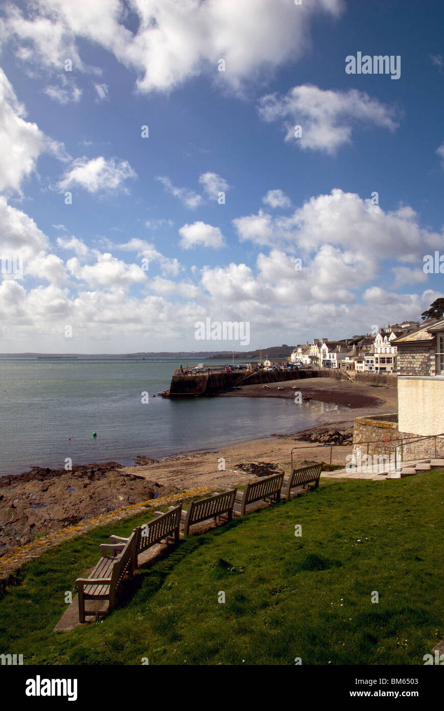St Mawes Cornwall UK Sea Seafront Beach Street Houses Harbour Harbor ...