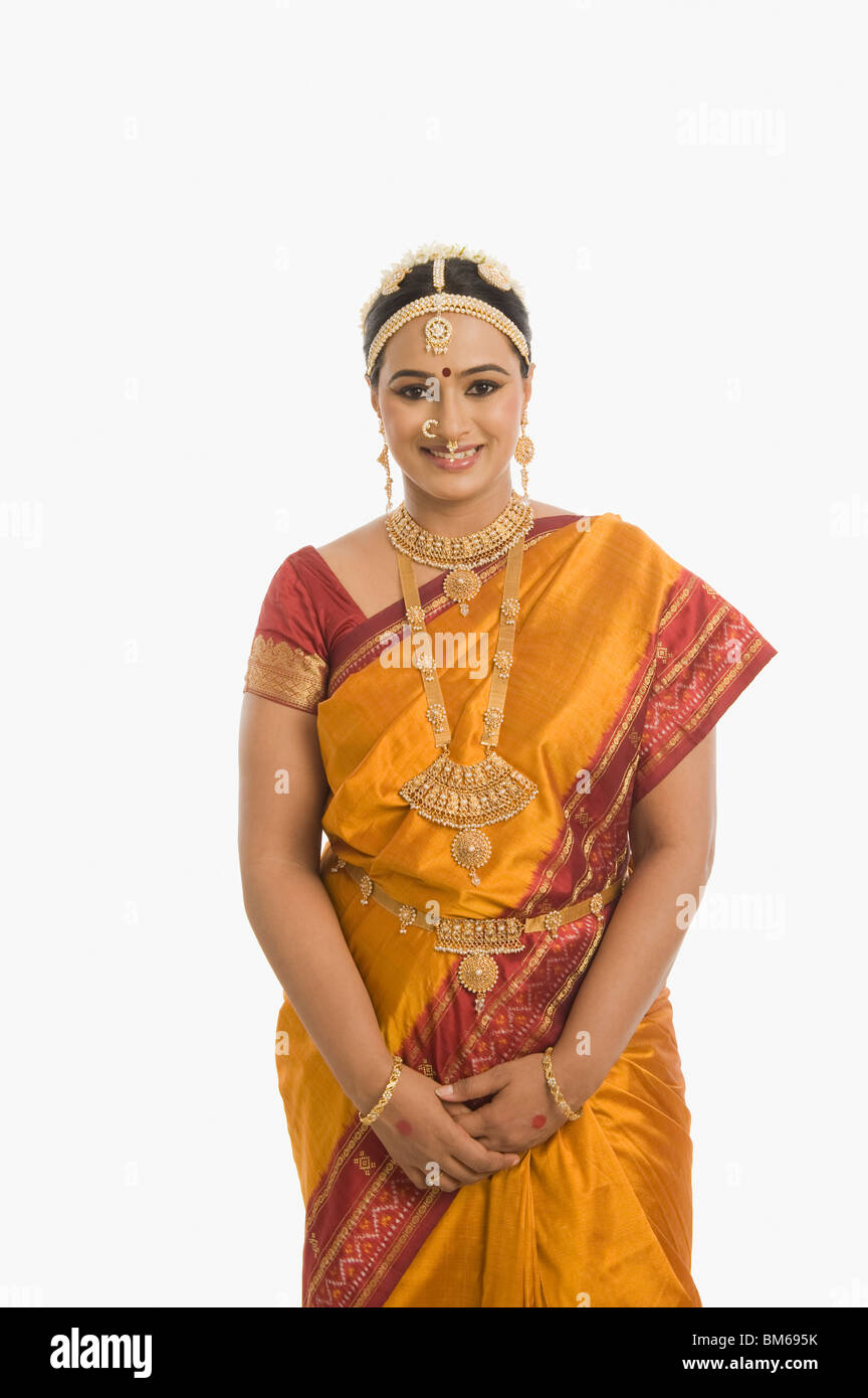 South Indian woman smiling Stock Photo - Alamy