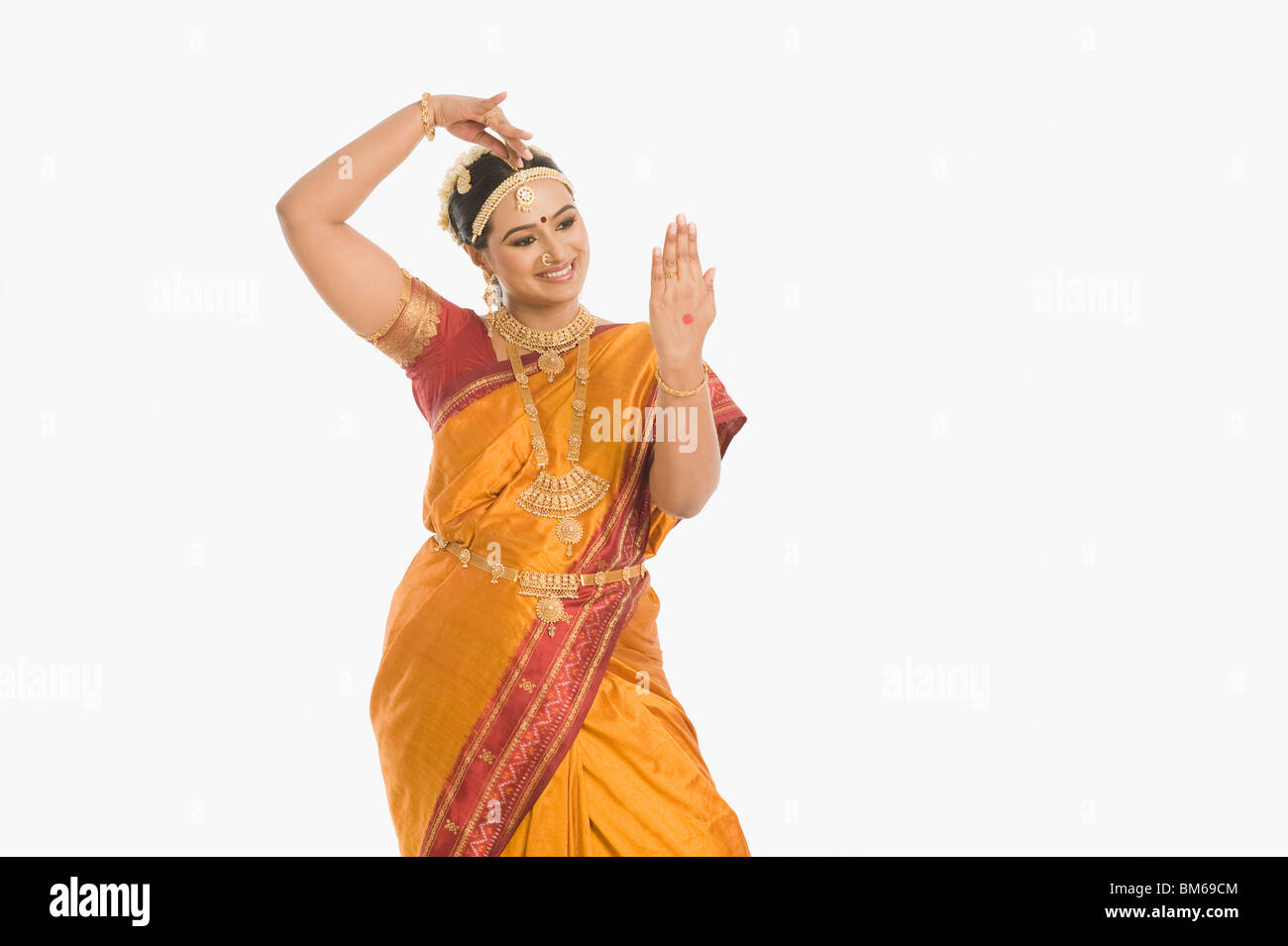 South Indian woman making hand gesture Stock Photo - Alamy