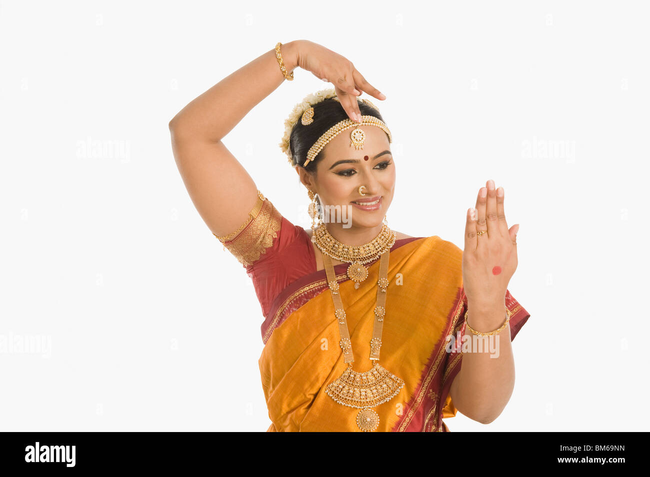 South Indian woman making hand gesture Stock Photo - Alamy