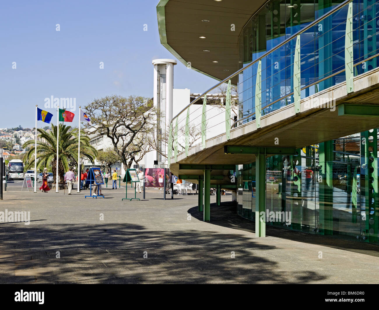 Cable car terminal and seafront promenade Funchal Madeira Portugal EU ...