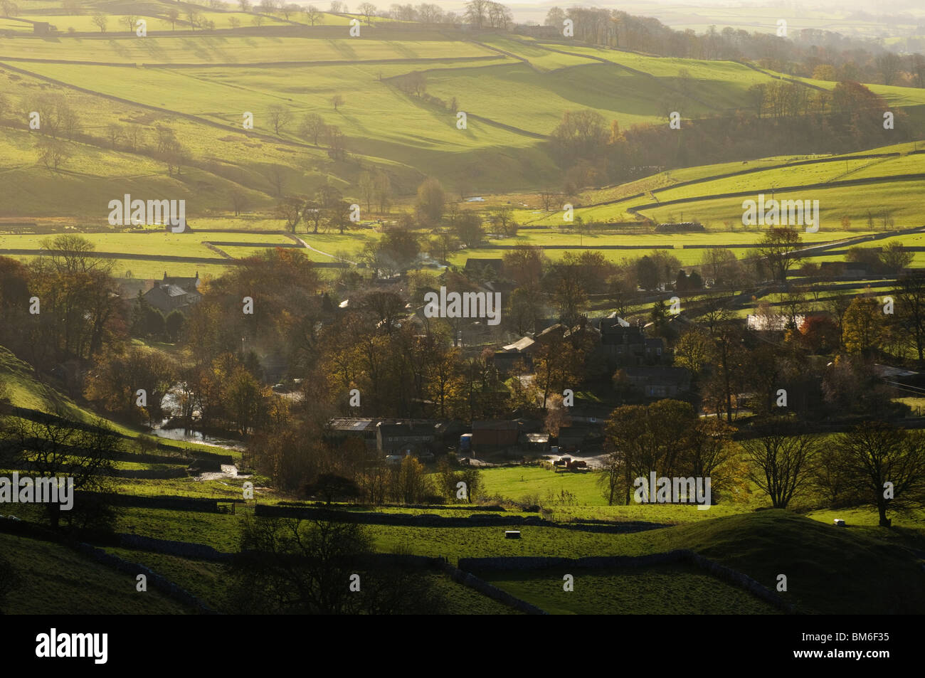 The village of Malham in the Yorkshire Dales National Park, England ...