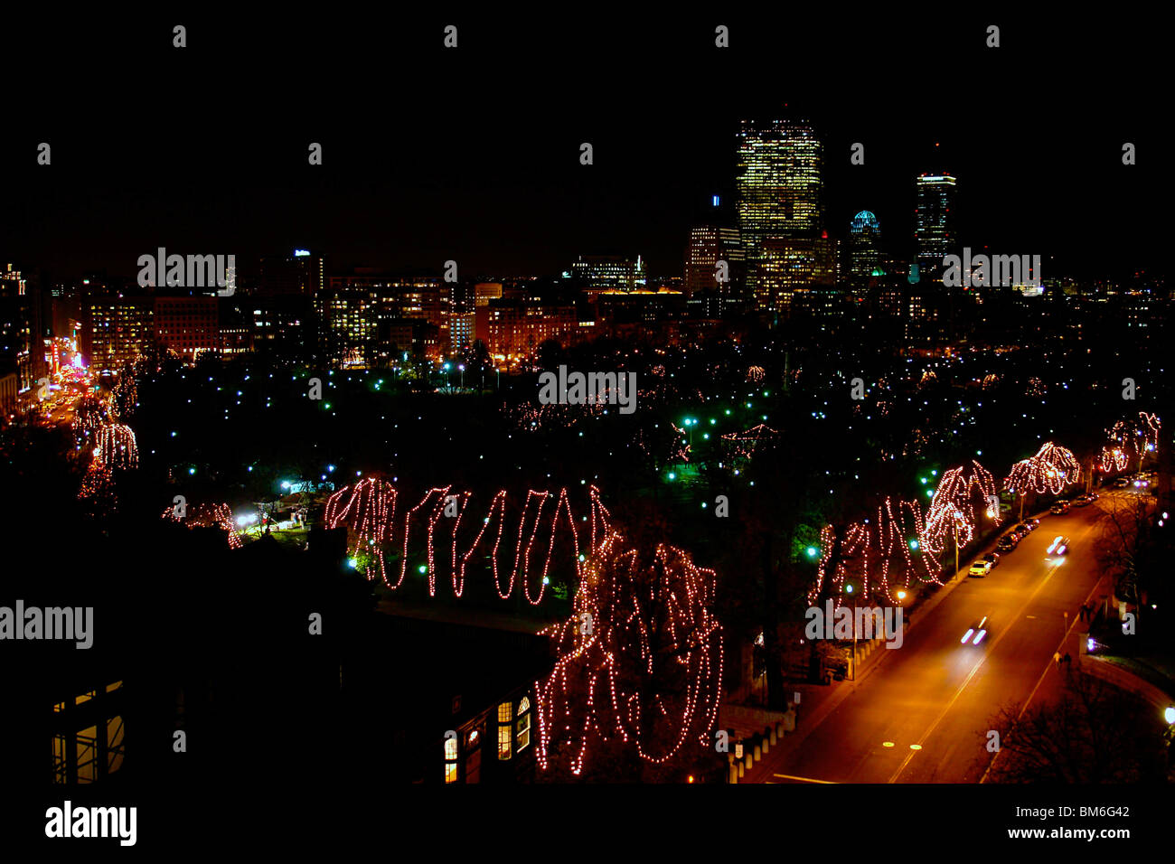 Boston night prudential tower hi-res stock photography and images - Alamy