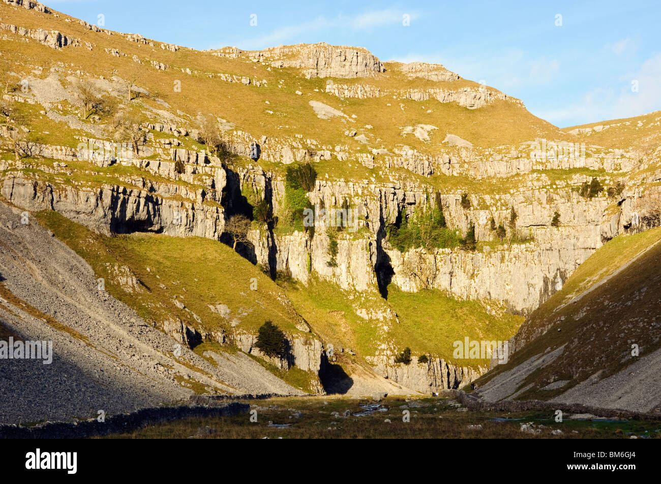 Approach to the gorge of Gordale Scar in the Yorkshire Dales National ...