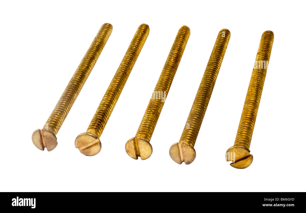 Close-up of screws arranged in a row Stock Photo - Alamy