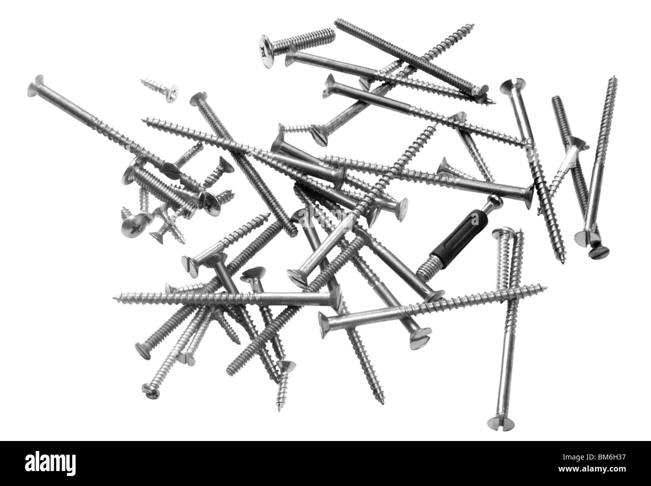 Assorted screws Black and White Stock Photos & Images - Alamy