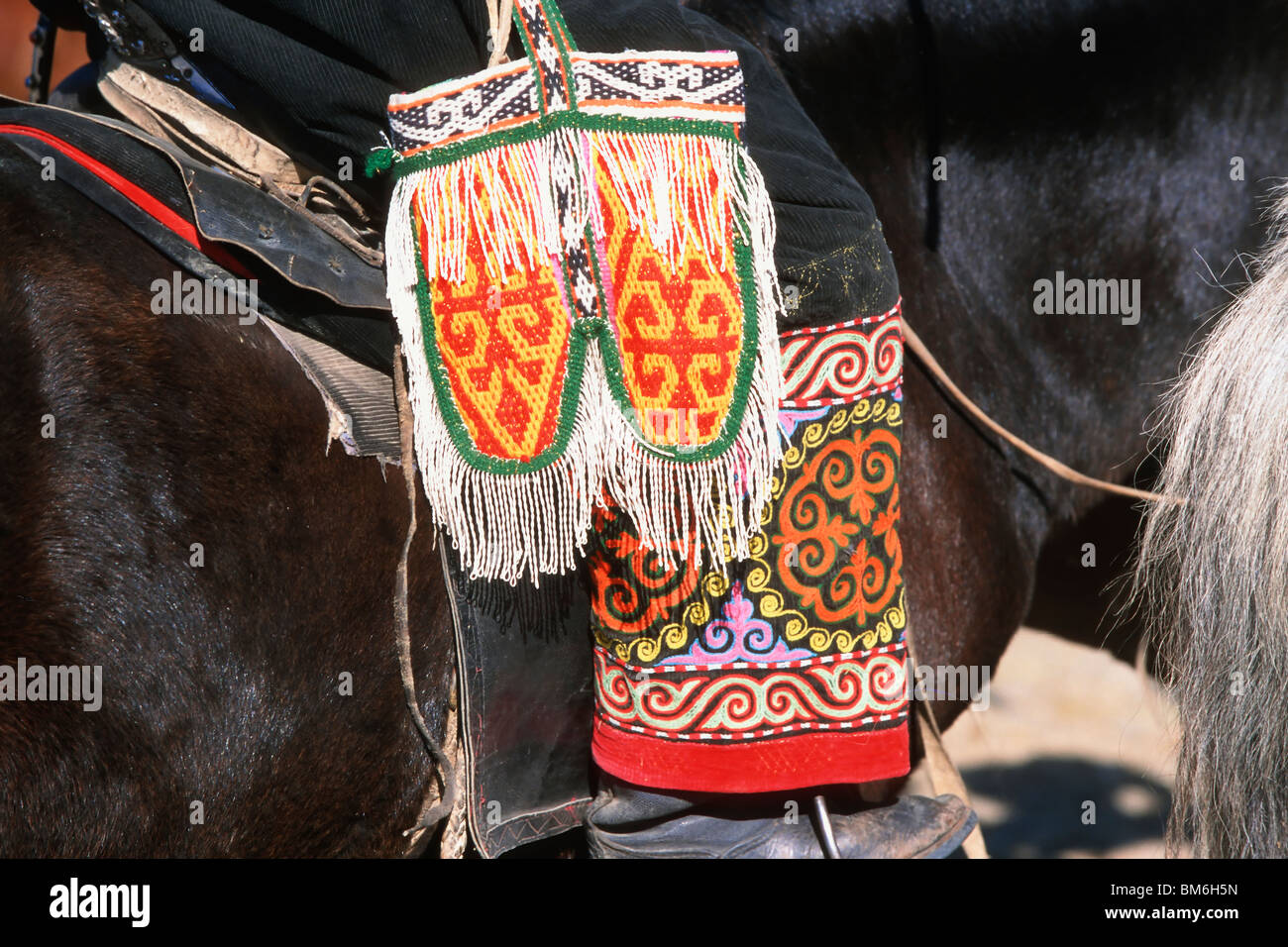 Kazakh garment, Golden Eagle Festival, Bayan Ölgii, Altai Mountains ...