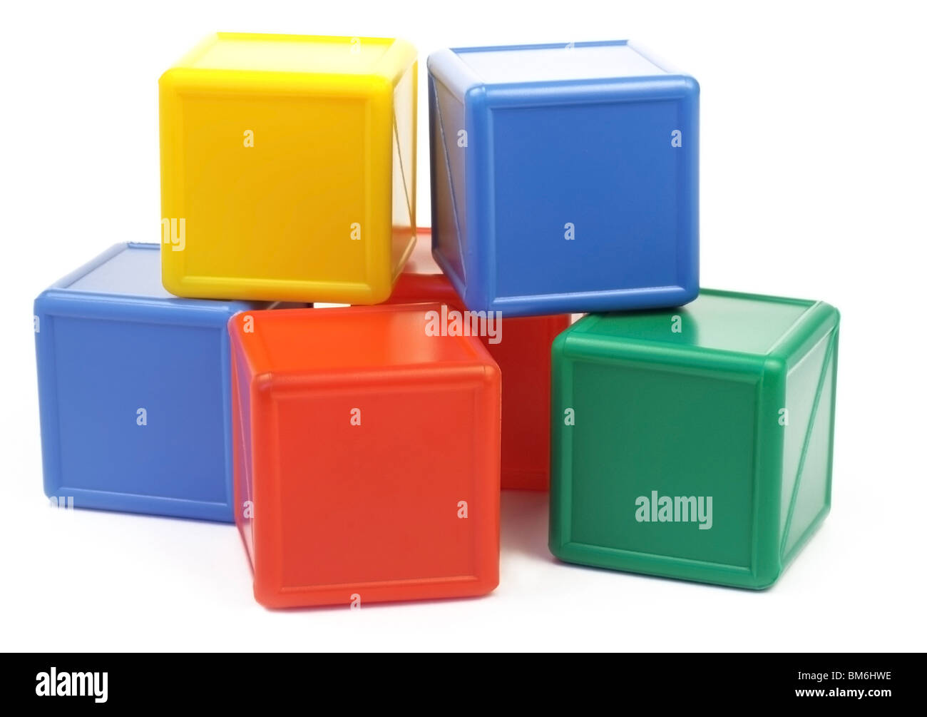 Colored childrens cubes on a white background Stock Photo - Alamy