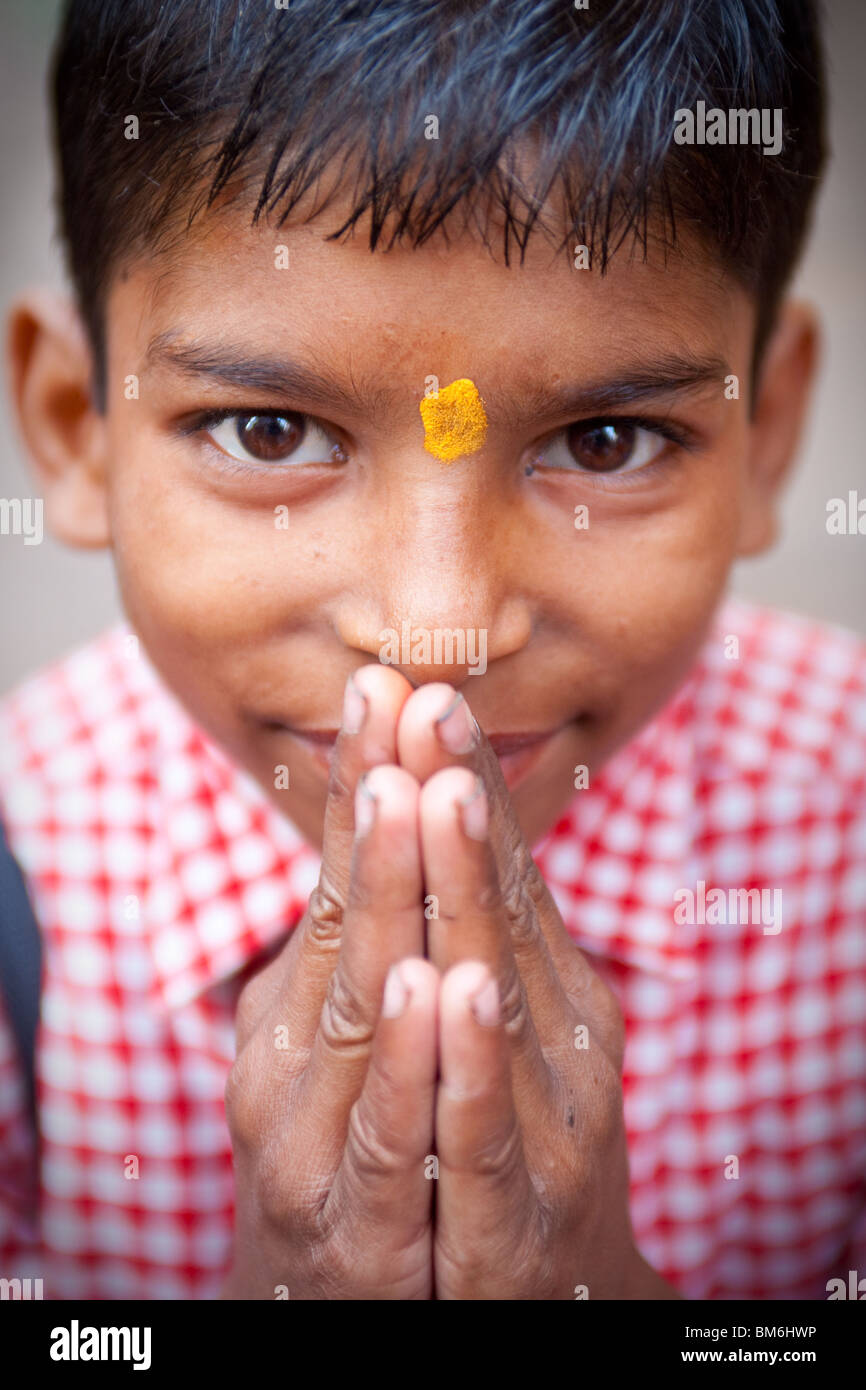 Portrait of a young Hindu boy Stock Photo - Alamy