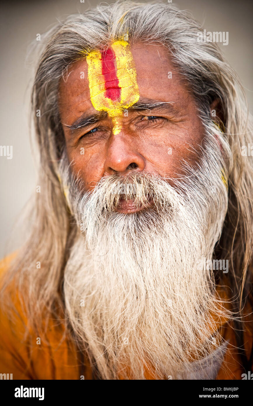 Portrait of Sadhu, India Stock Photo - Alamy