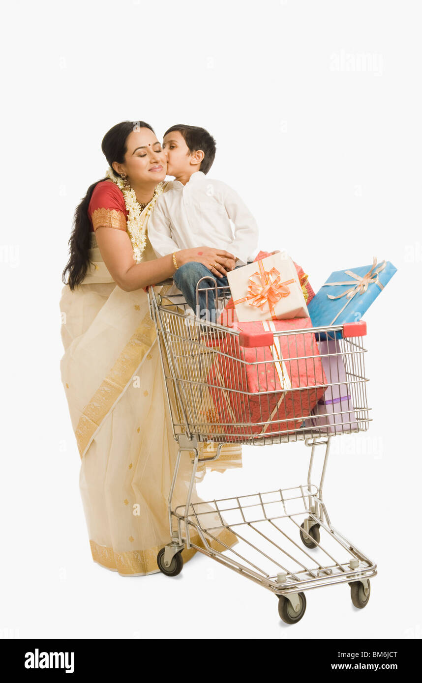 Smiling indian mother son Cut Out Stock Images & Pictures - Alamy