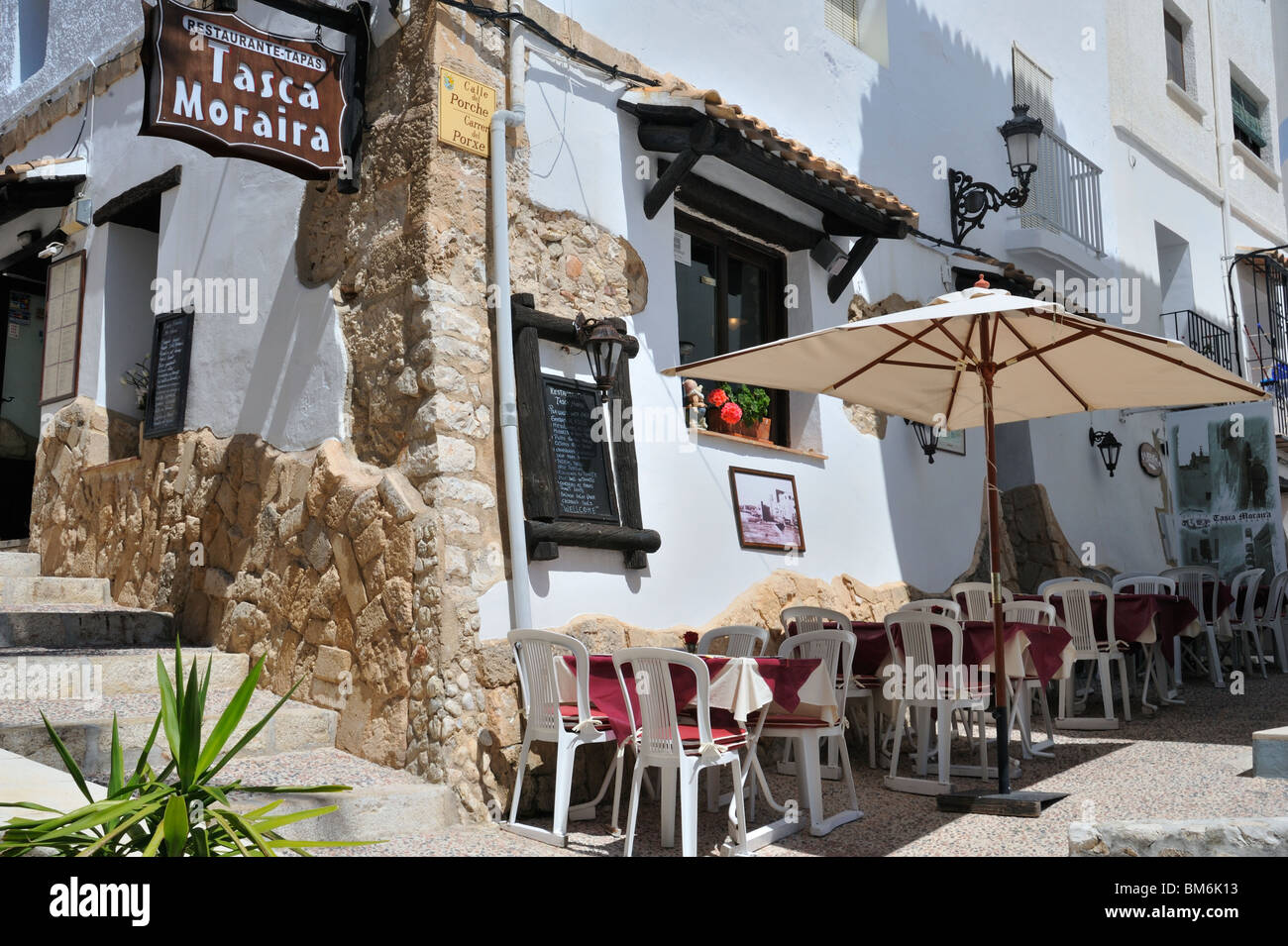 Tasca Tapas Restaurant, Moraira Stock Photo - Alamy