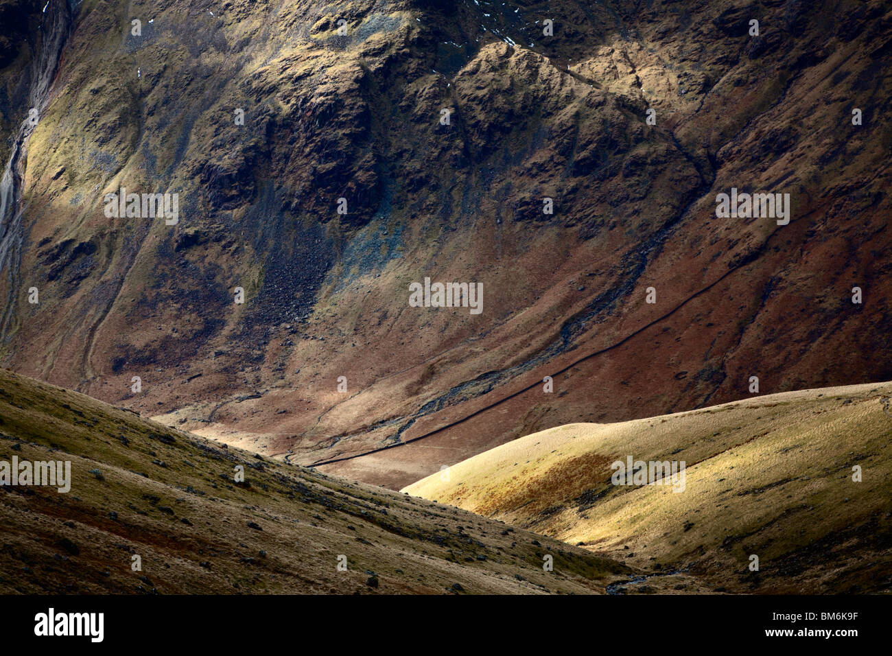 Pattern picture of shafts of light playing on the slopes of the ...