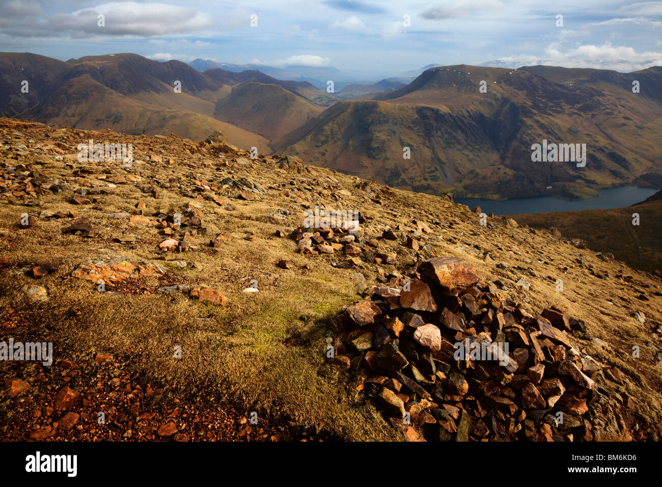 Landscape taken from the summit cairn of Red Pike, Buttermere looking ...
