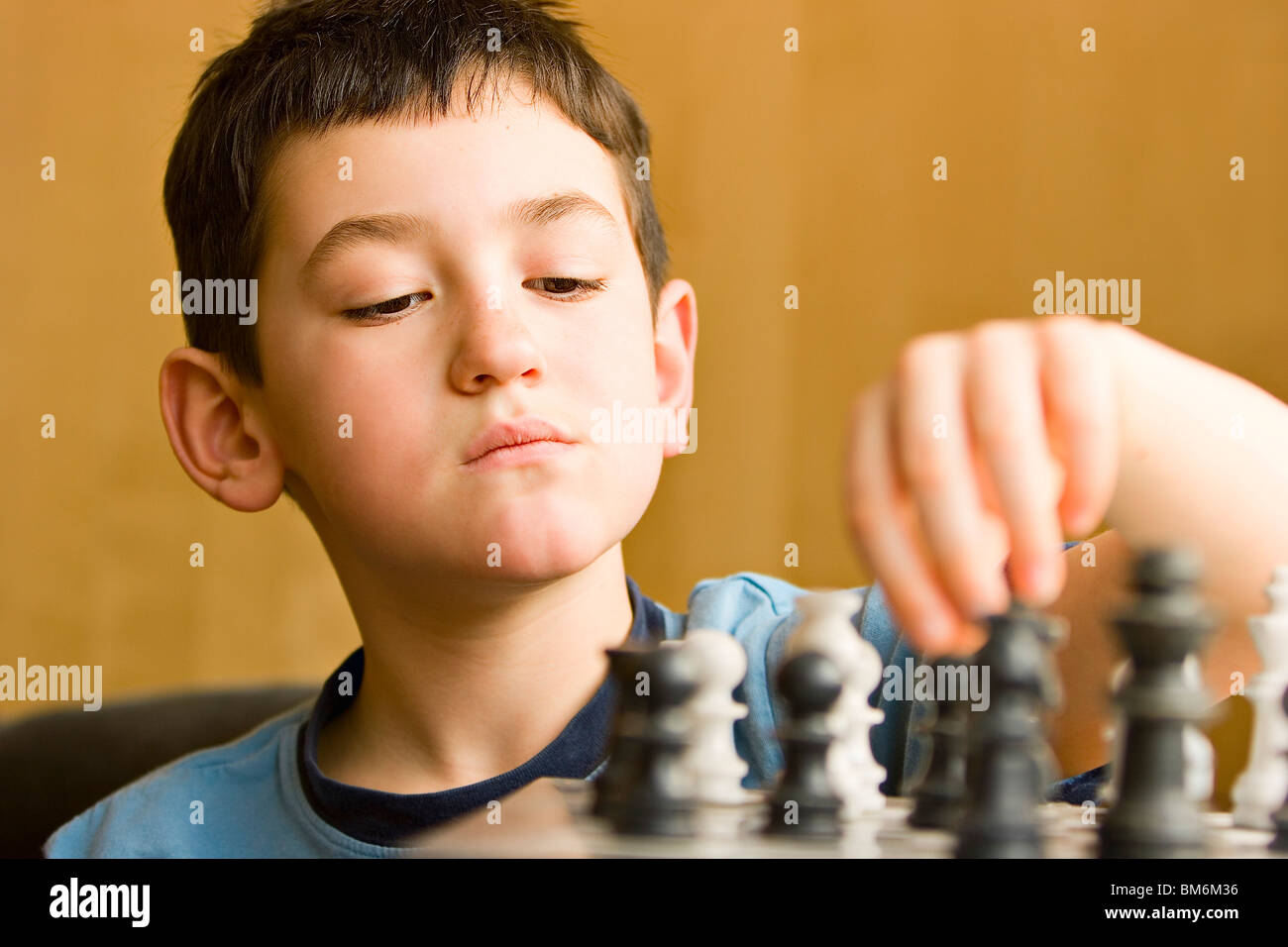Boy Playing Chess Stock Photo - Alamy