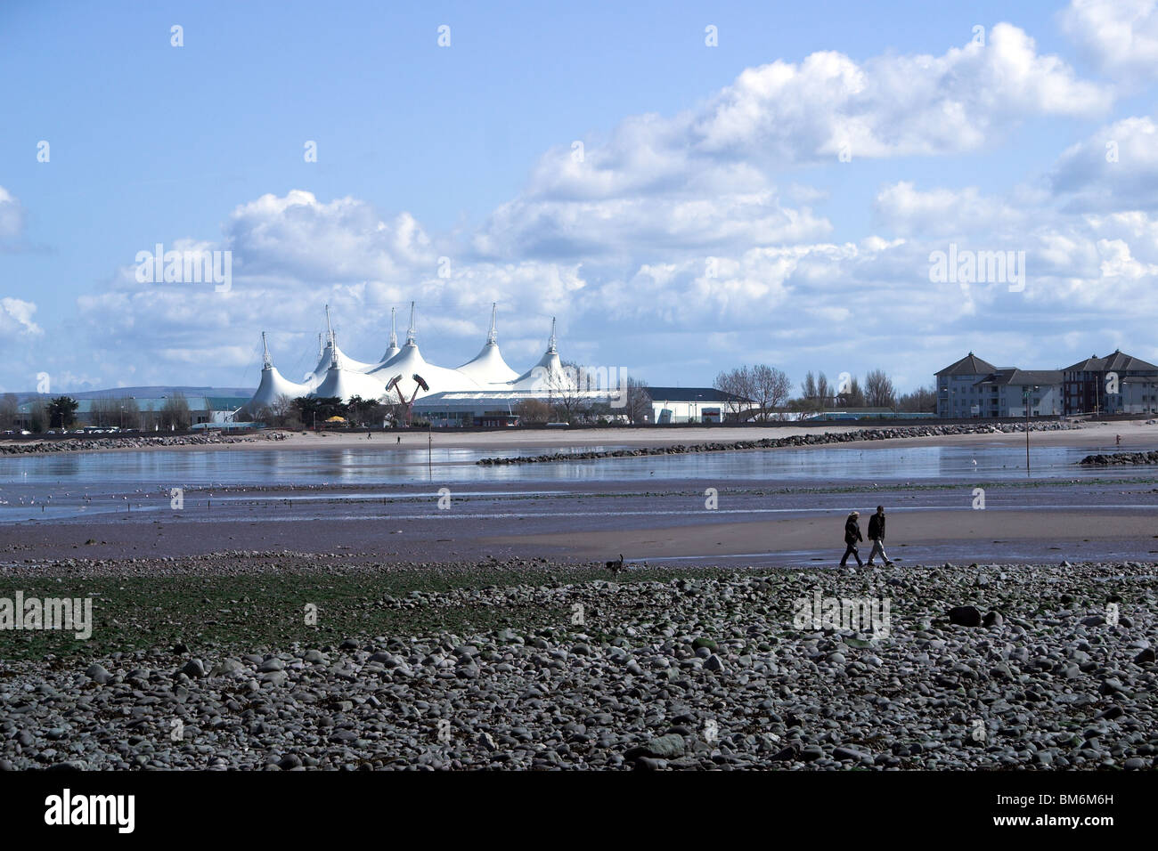 Butlins Holiday Camp at minehead, looking across the beach. Somerset ...