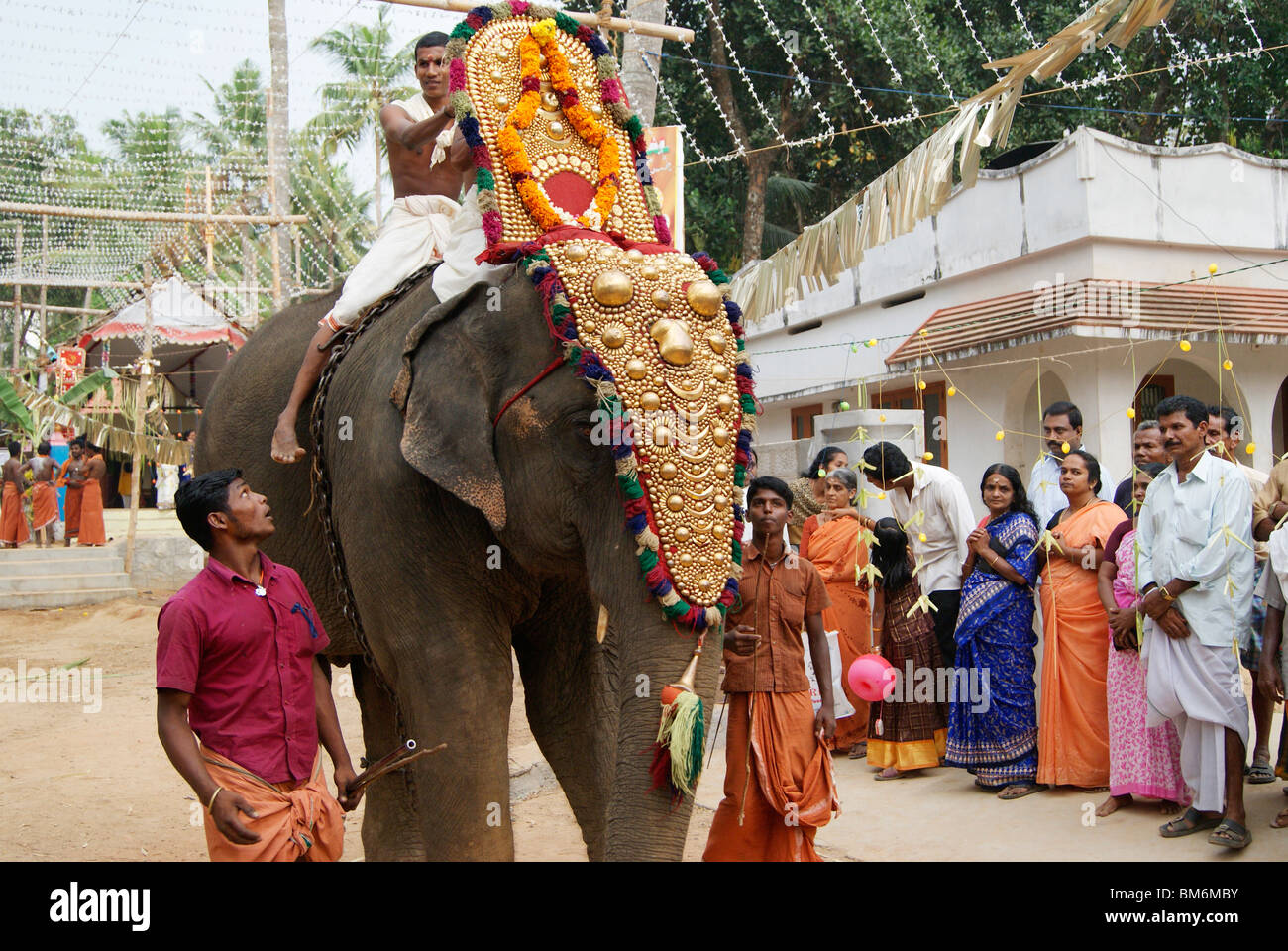 Hindu God Sree Devi Arriving from Temple above Elephant "Ezhunellippu ...