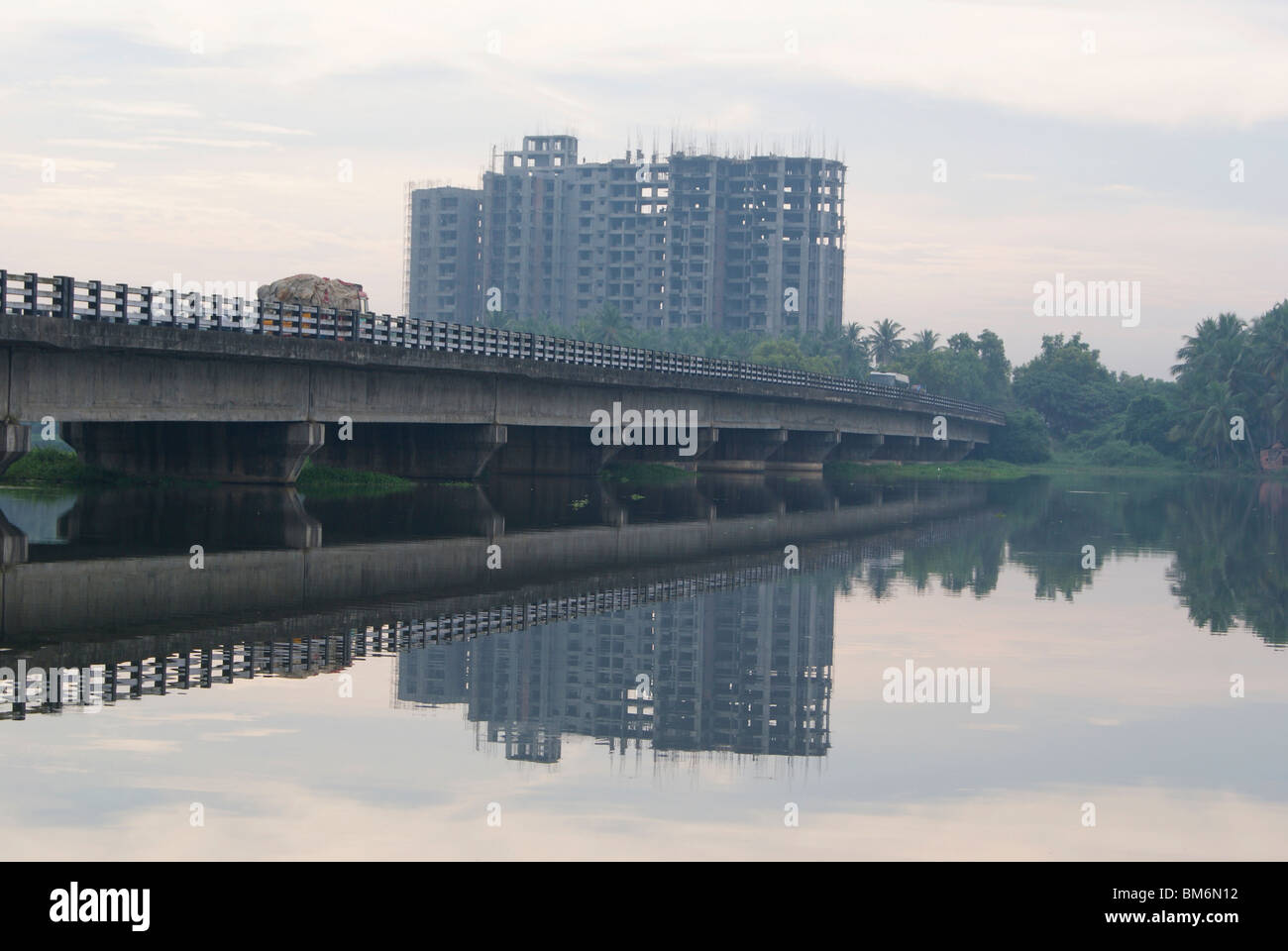 Attractive and exclusive scenery of Beautiful Bridge and high rise ...