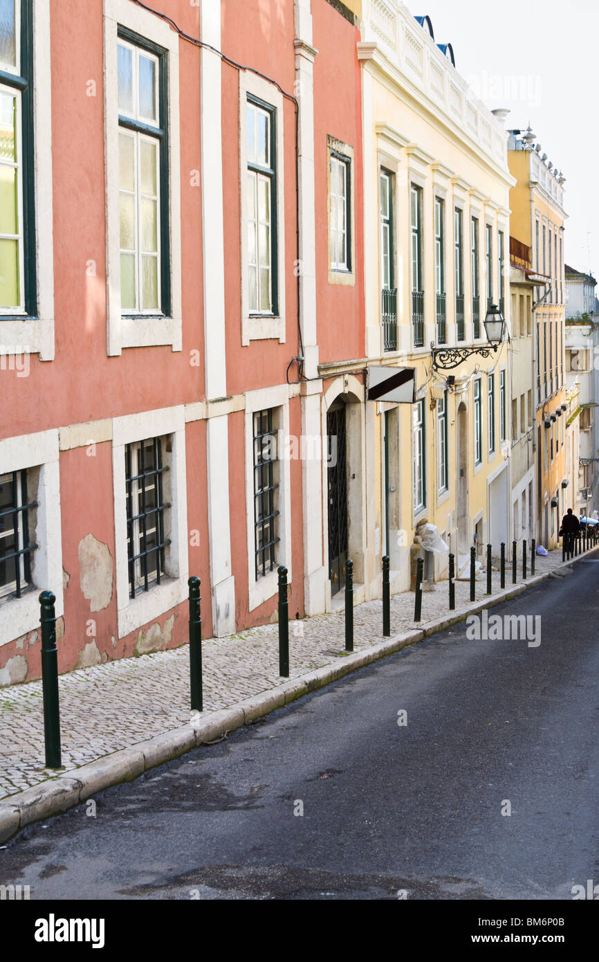 A colorful side street in the city of Lisbon, Portugal Stock Photo - Alamy