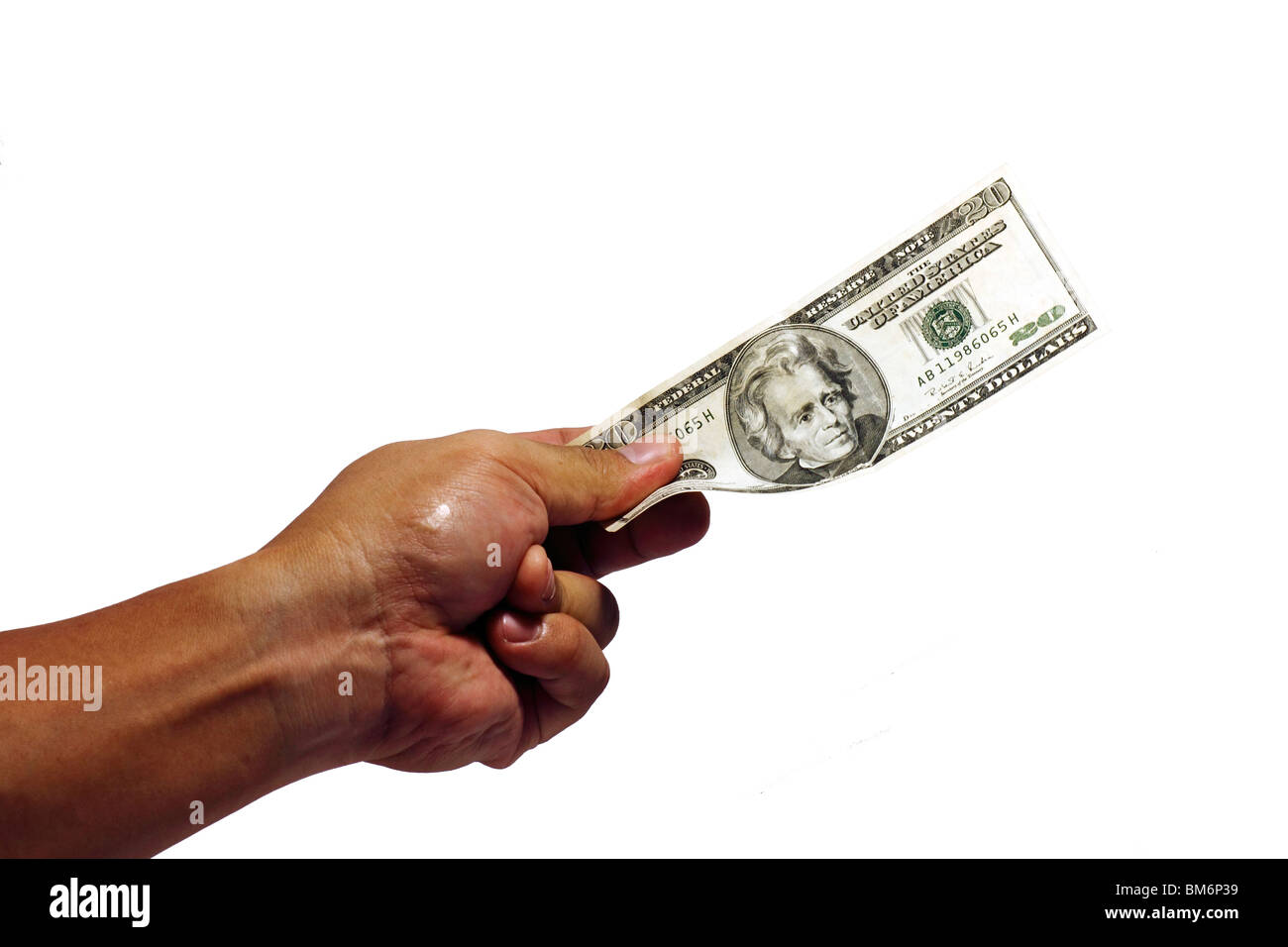 A hand offering a US dollar note Stock Photo - Alamy