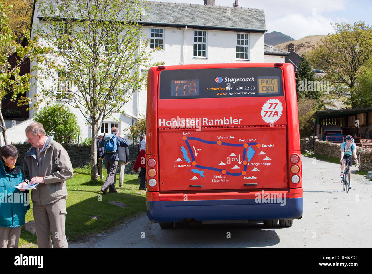 The Honister Rambler bus in Buttermere, Lake District, UK Stock Photo ...